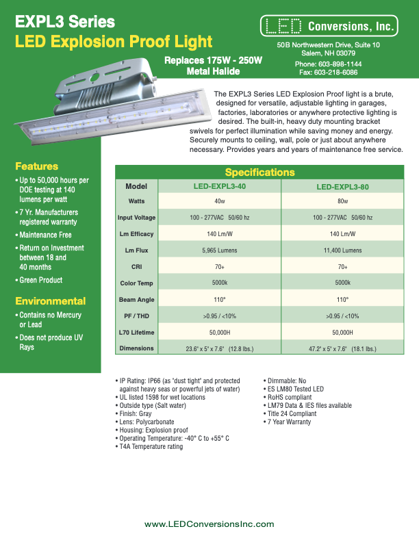 EXPL3 Series - LED Conversions Inc